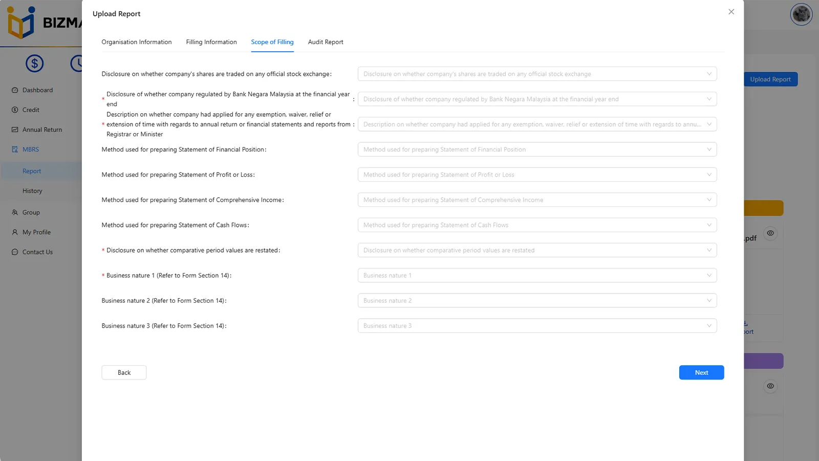 AR Company Profile Table